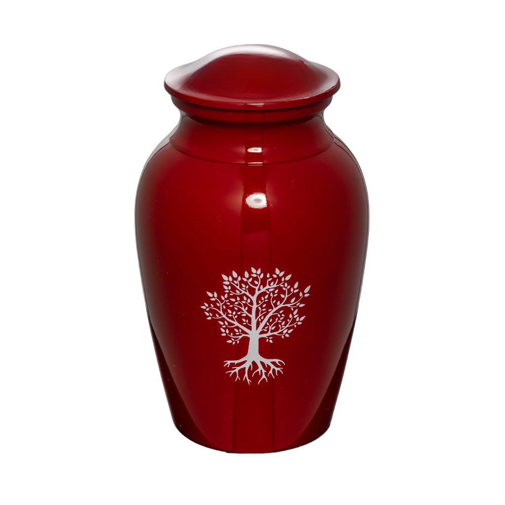 Tree Of Life Cremation Urn in Red – Eternal Urns Australia